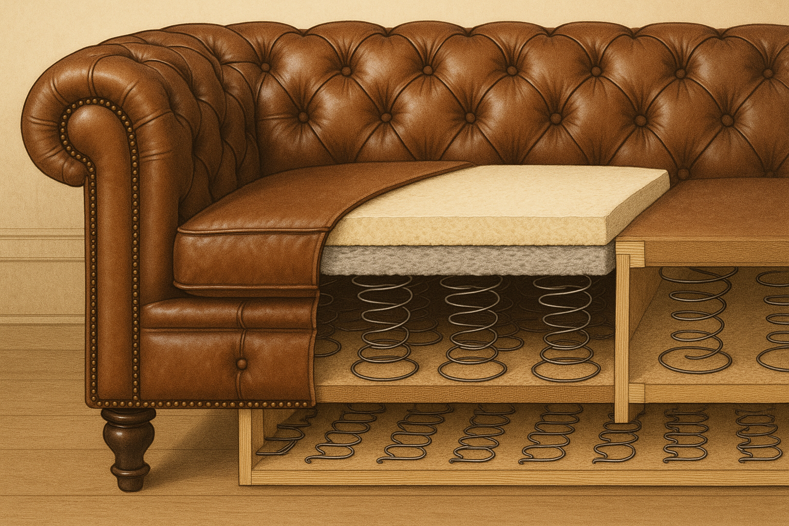 Chesterfield Sofa: Das Geheimnis der Premium-Federung - Chesterfield Blogs