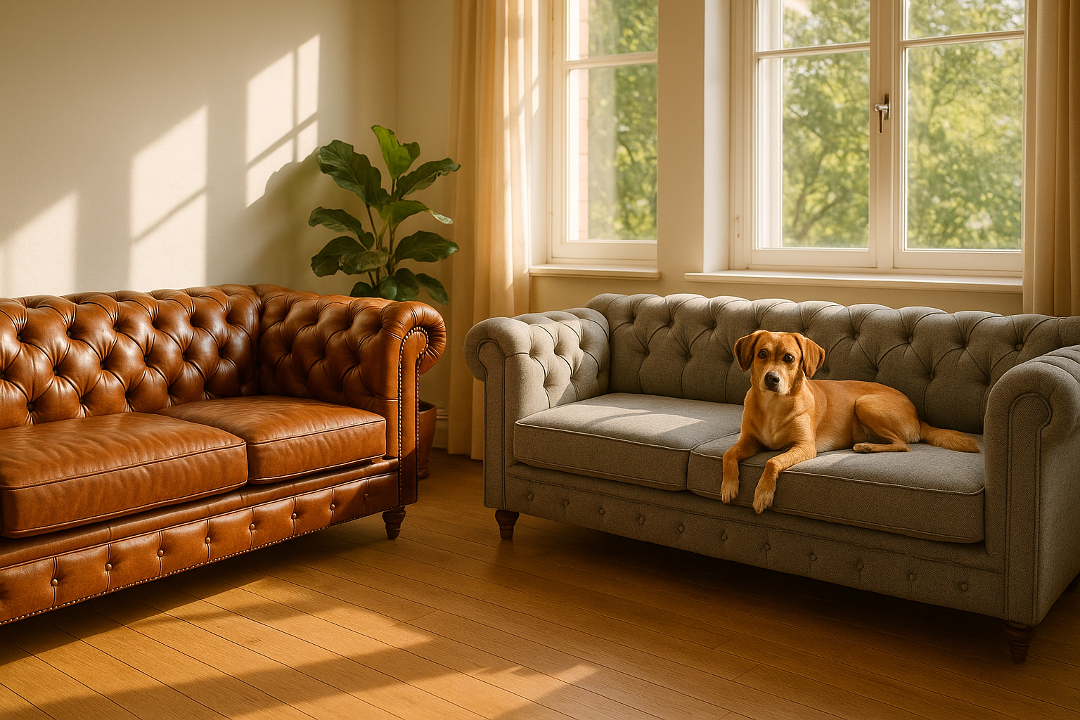 Canapé Chesterfield et Animaux : Guide des Matériaux - Chesterfield Blogs